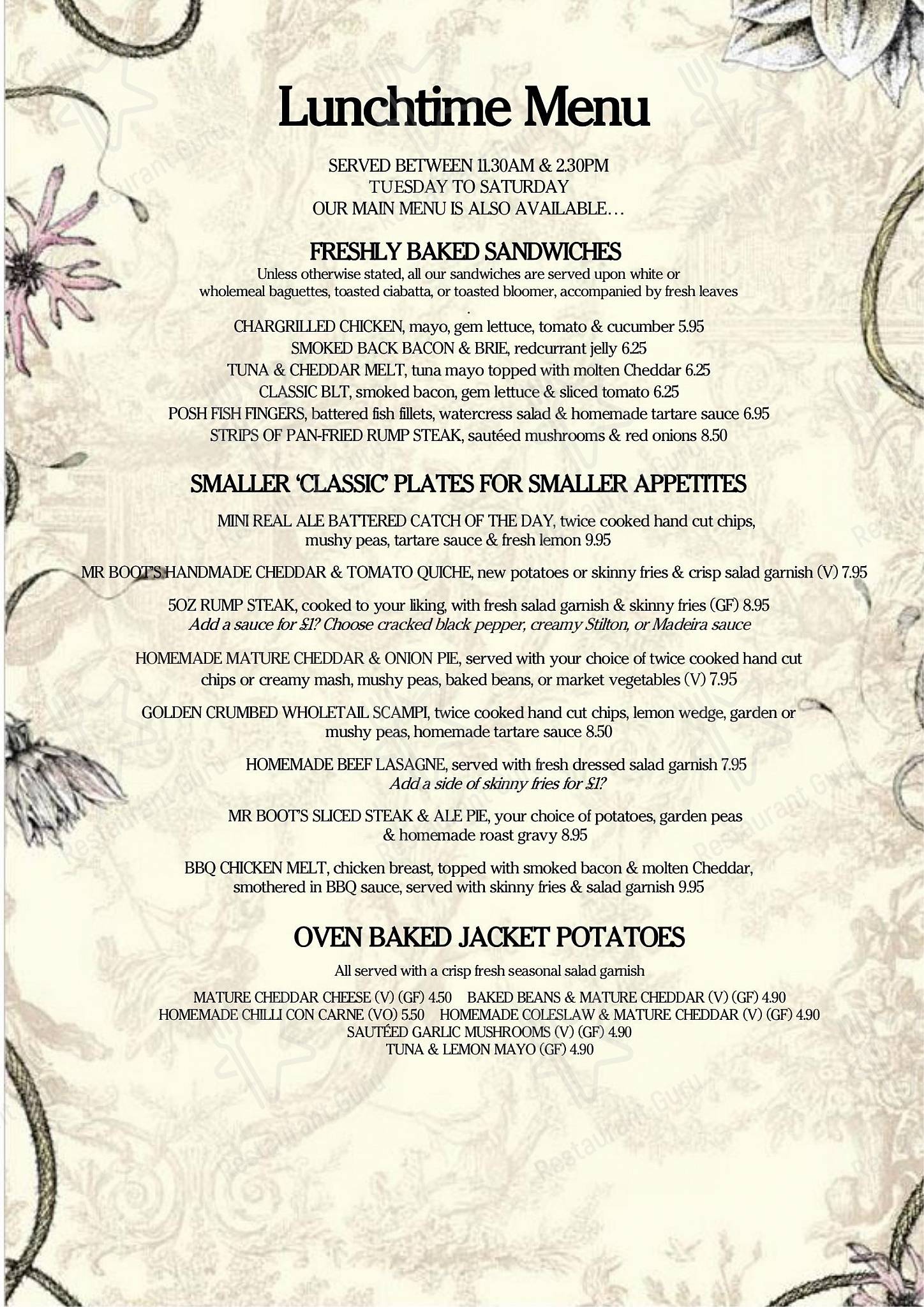 Menu at Junction pub & bar, Sutton-in-Ashfield