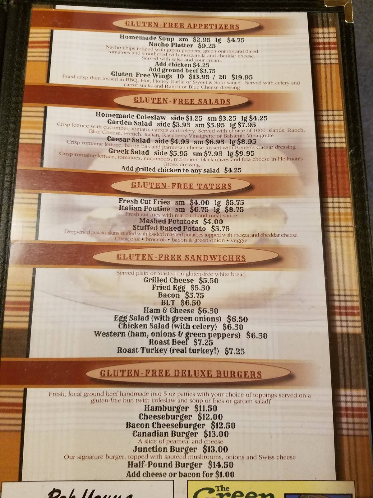 Menu at The Junction Restaurant, Seeley's Bay, 295 ON-15