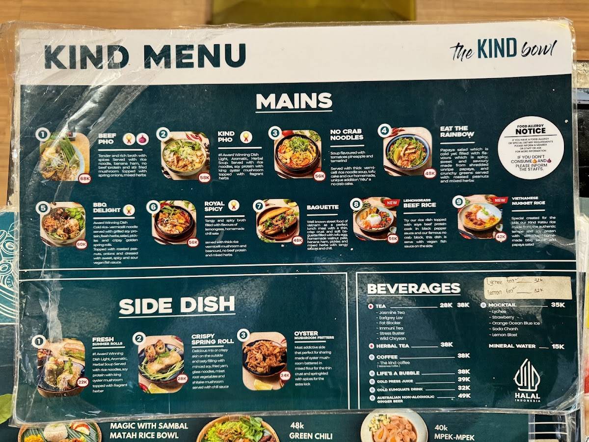 Menu at The Kind Bowl Batam restaurant, Batam