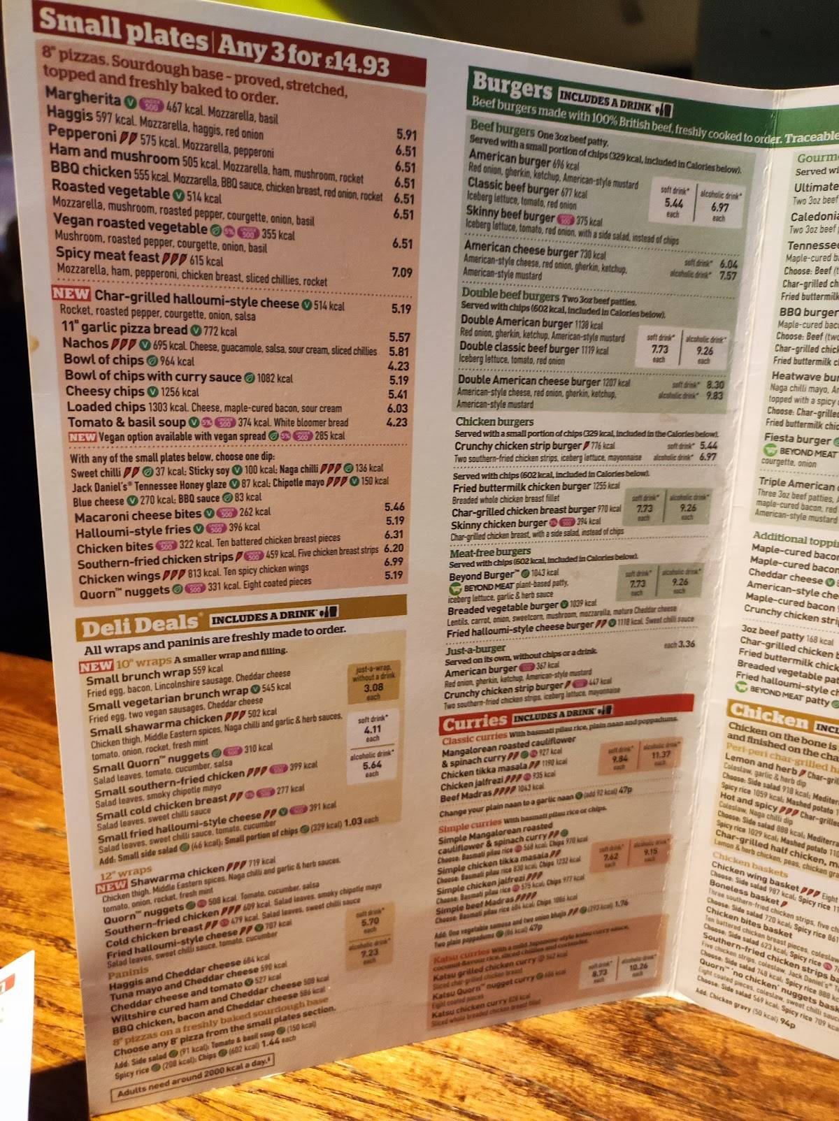 Menu at The Kirky Puffer - JD Wetherspoon pub & bar, Glasgow