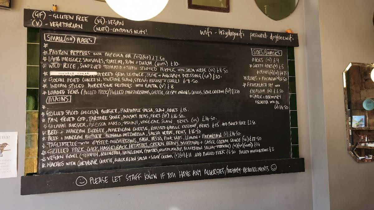 Menu at The Lazy Dog pub & bar, Bristol