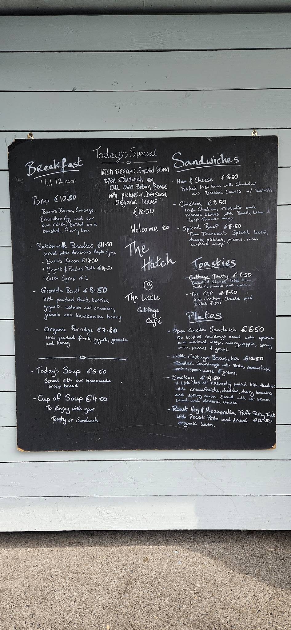 Menu at The Little Cottage Cafe, Rosses Point, R291