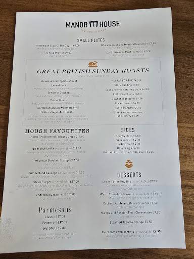Menu at The Manor House Pub & Kitchen, Maltby
