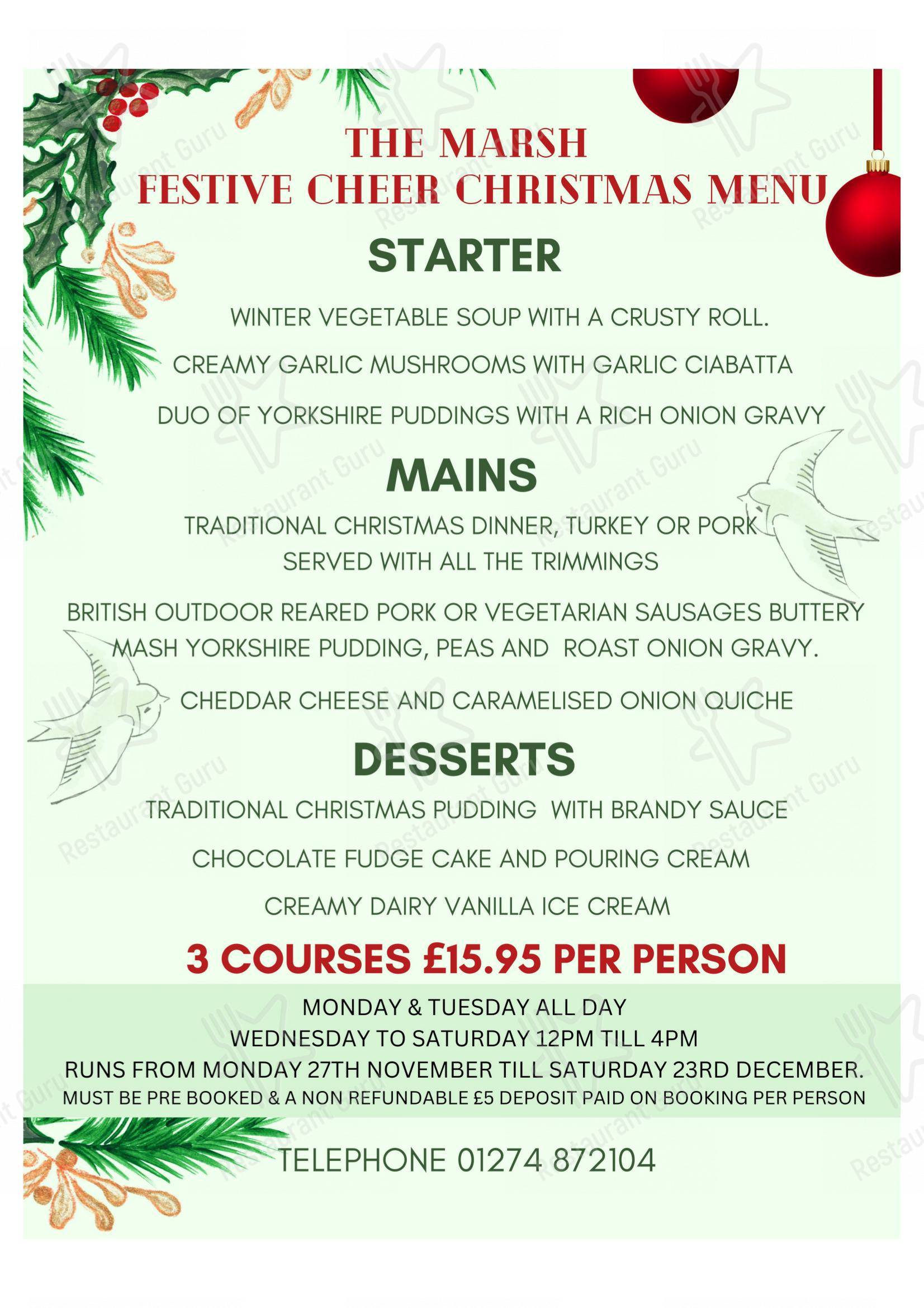 Menu at The Marsh pub & bar, Cleckheaton