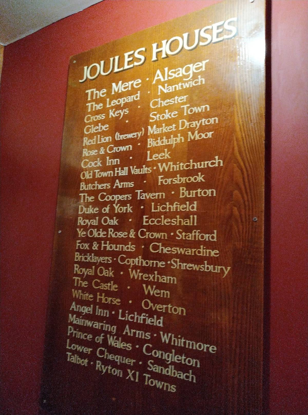 Menu at The Mere Inn pub & bar, Rode Heath