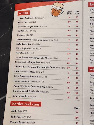 Menu at The Merrywell pub & bar, Burswood, Crown Perth