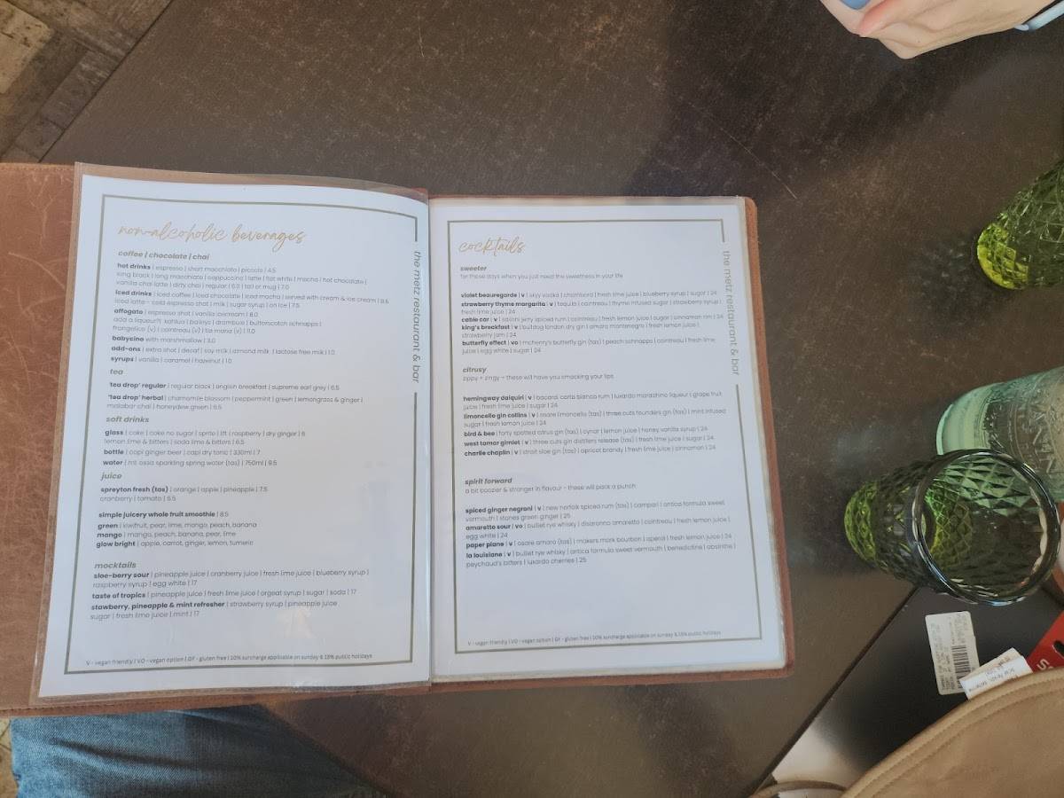 Menu at The Metz pub & bar, Launceston, 119 St John St