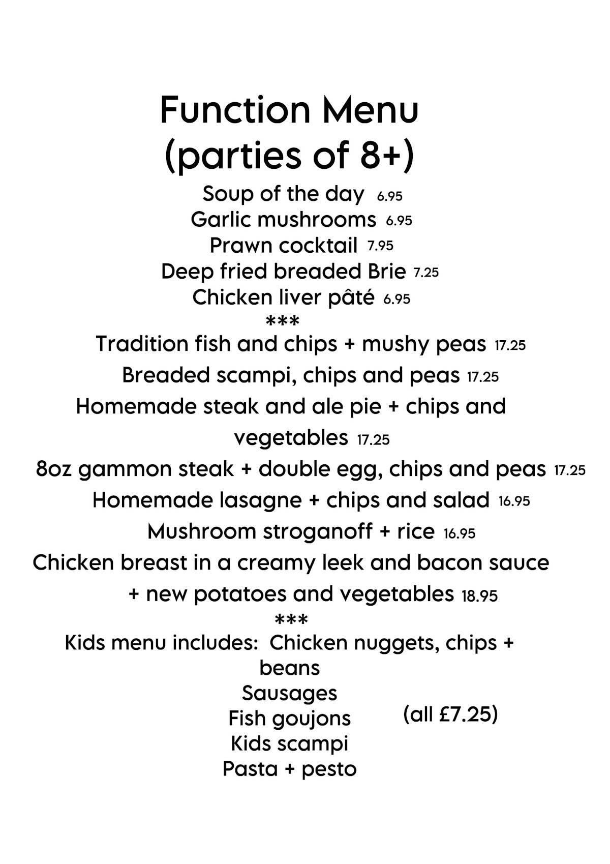 Menu at The Middleton Arms pub & bar, Pickering