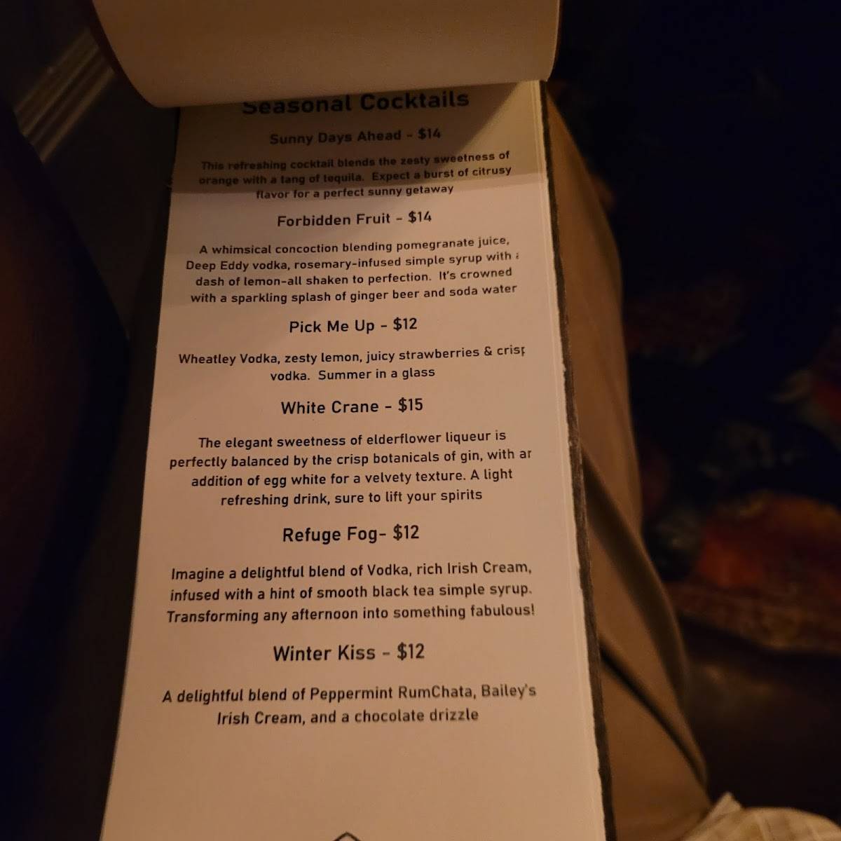 Menu at The Neighborhood Refuge pub & bar, Ridgefield