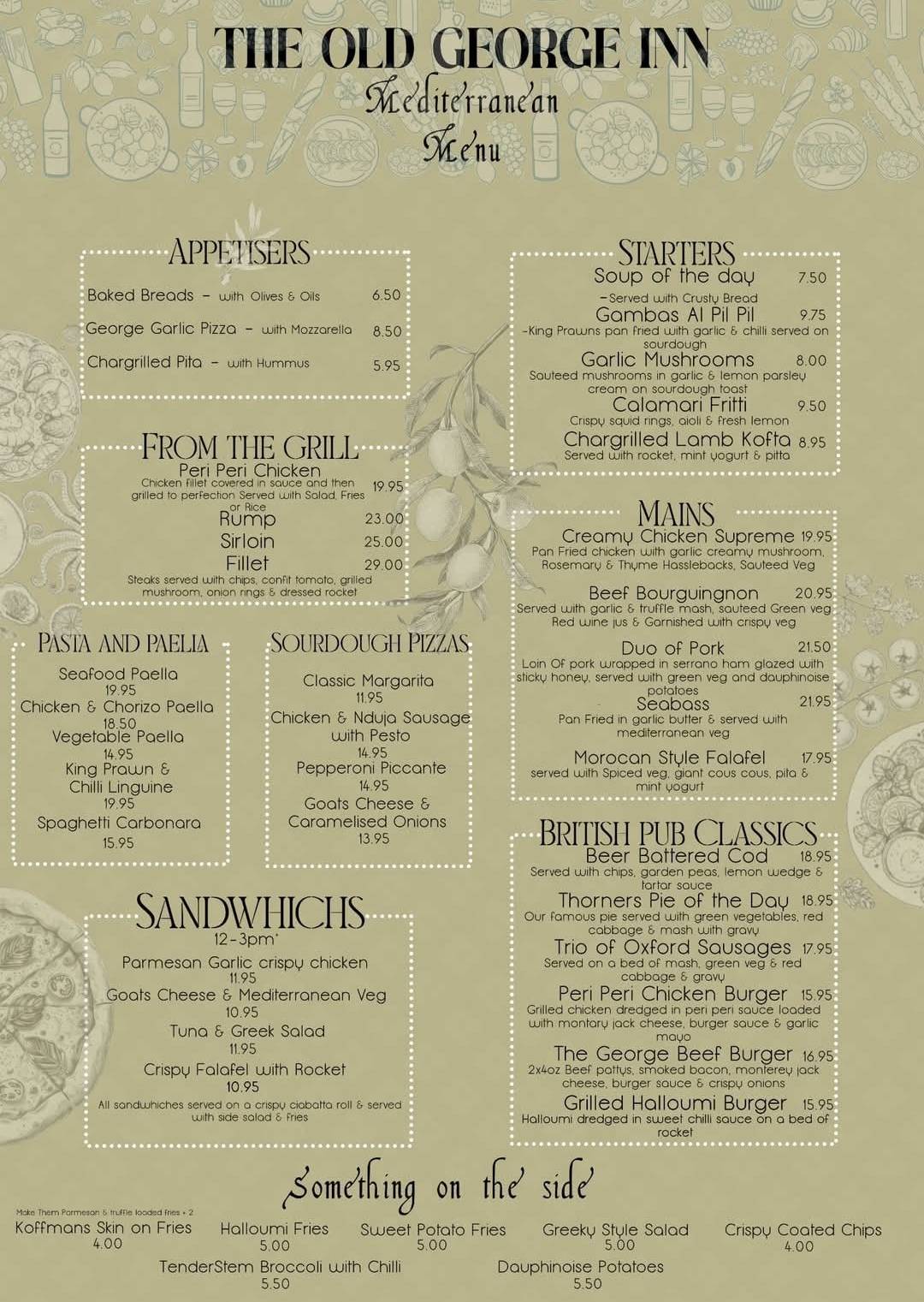 Menu at The Old George Inn pub & bar, Cirencester