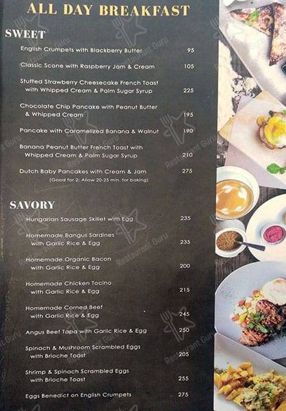 Menu at The Old Spaghetti House restaurant, Makati, G/F