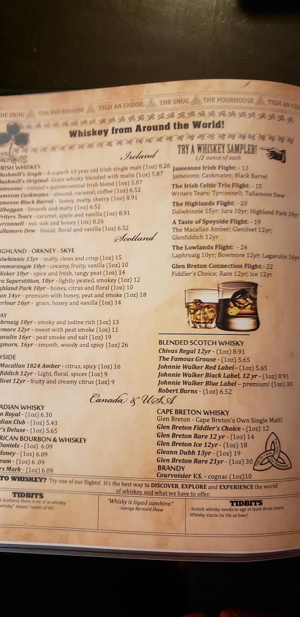 Menu at The Old Triangle Irish Alehouse pub & bar, Sydney