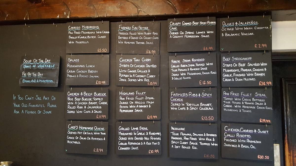 Menu at The Original Farmers Arms pub & bar, Charnock Richard