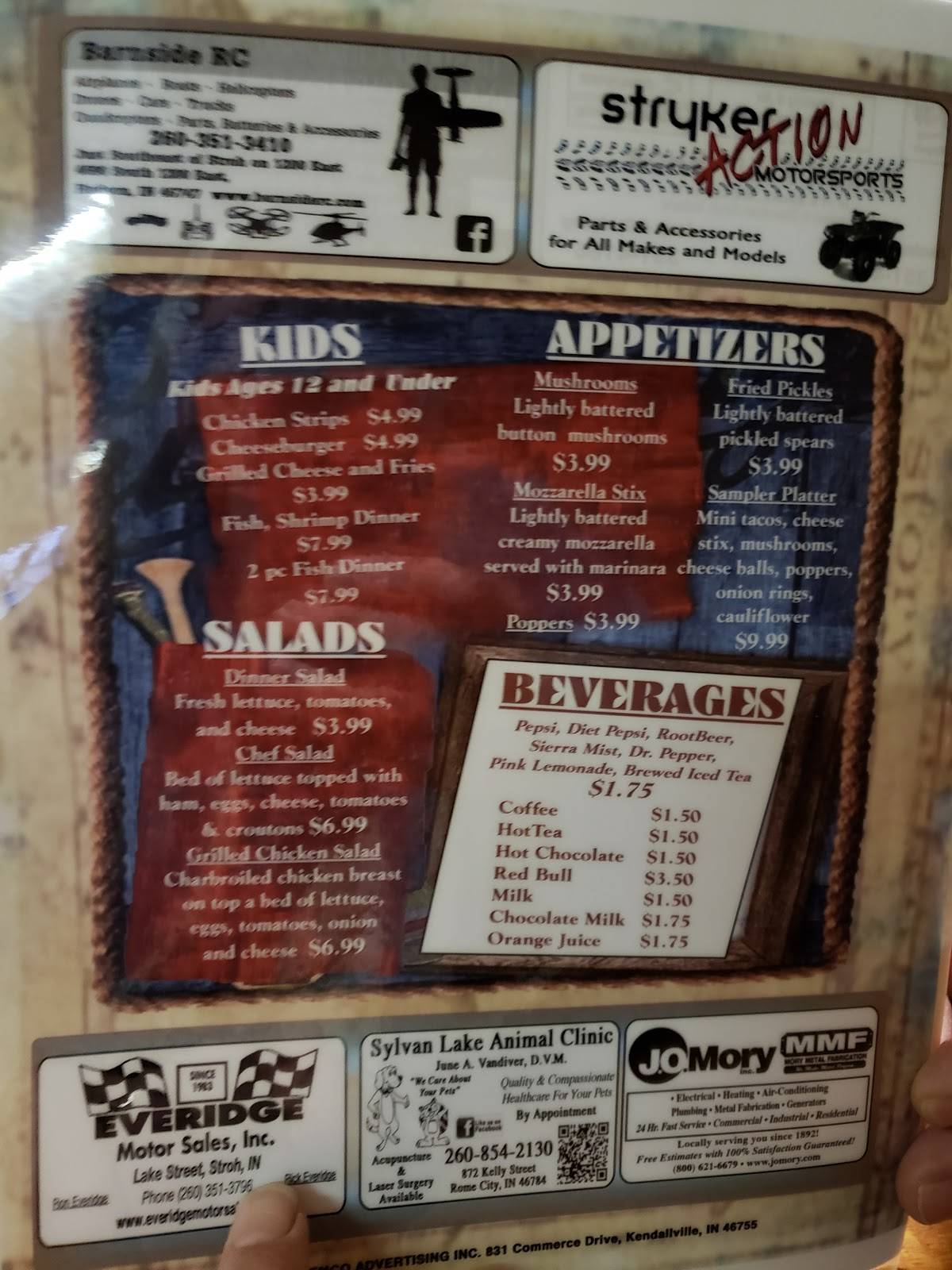 Menu at The Original Fish of Stroh restaurant, Stroh, 4230 S 1175 E