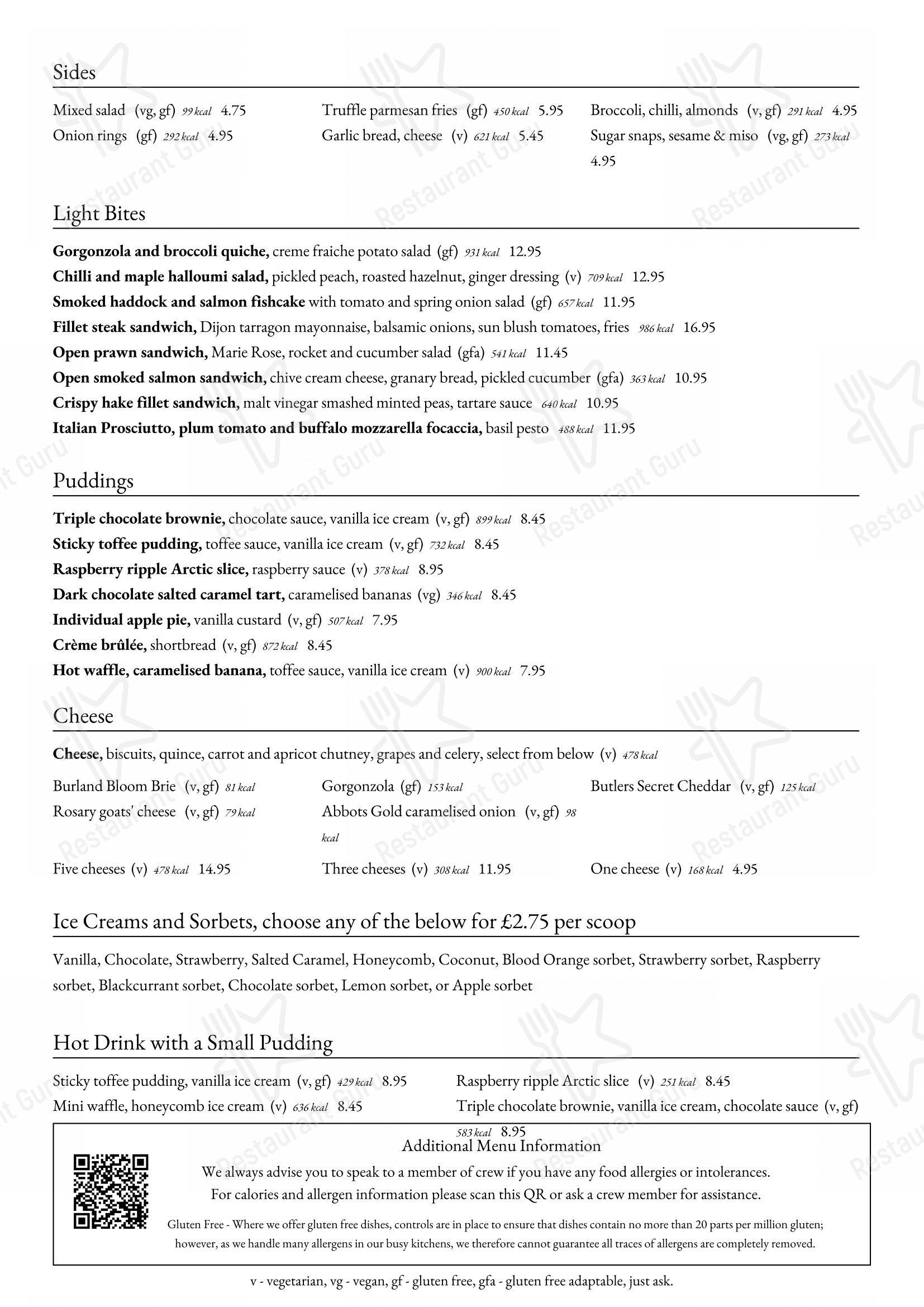 Menu at The Pheasant at Buckland pub & bar, Betchworth