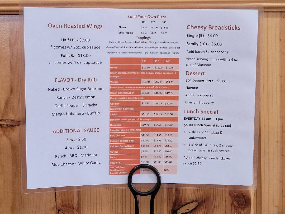 Menu at The Pizza Shop pizzeria, Merrill, 317 E 2nd St