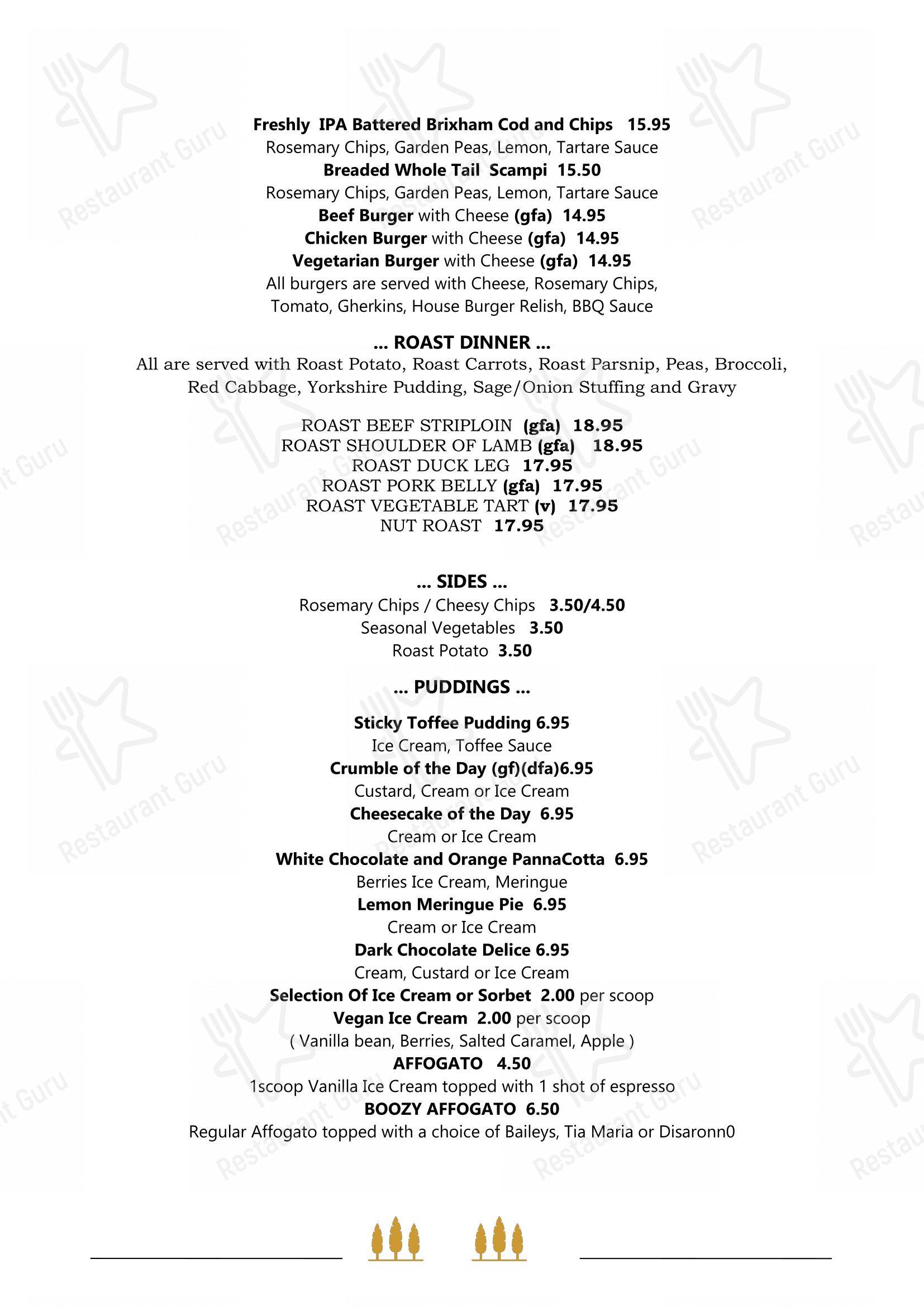 Menu at The Poplars pub & bar, Trowbridge