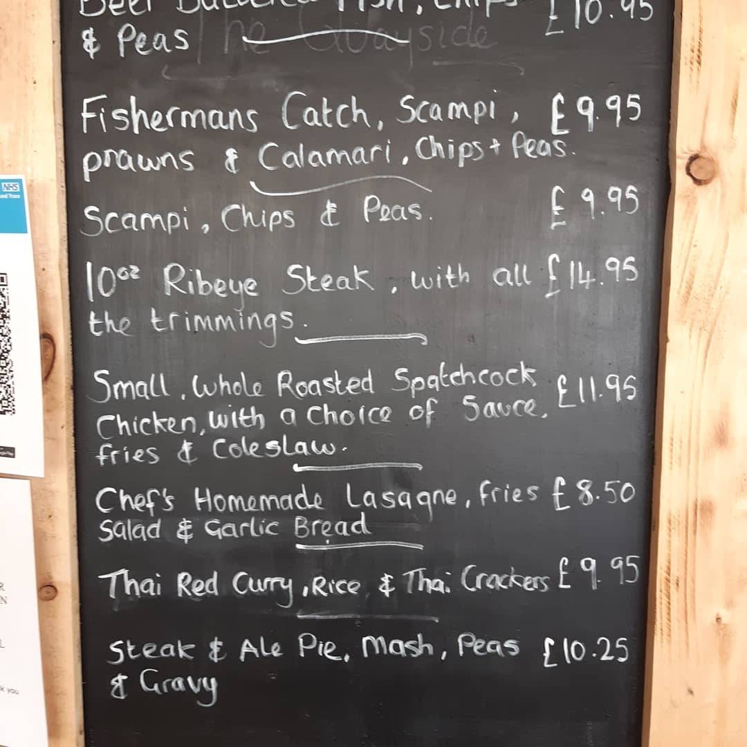 Menu at The Quayside restaurant, Stourport-on-Severn
