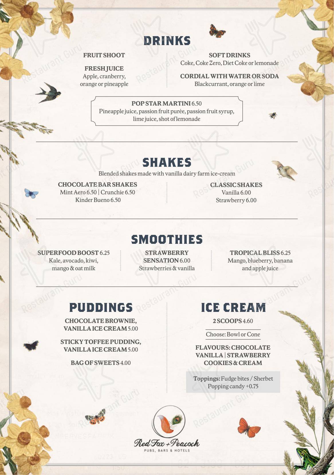 Menu at The Queens Hotel pub & bar, Lytham Saint Annes