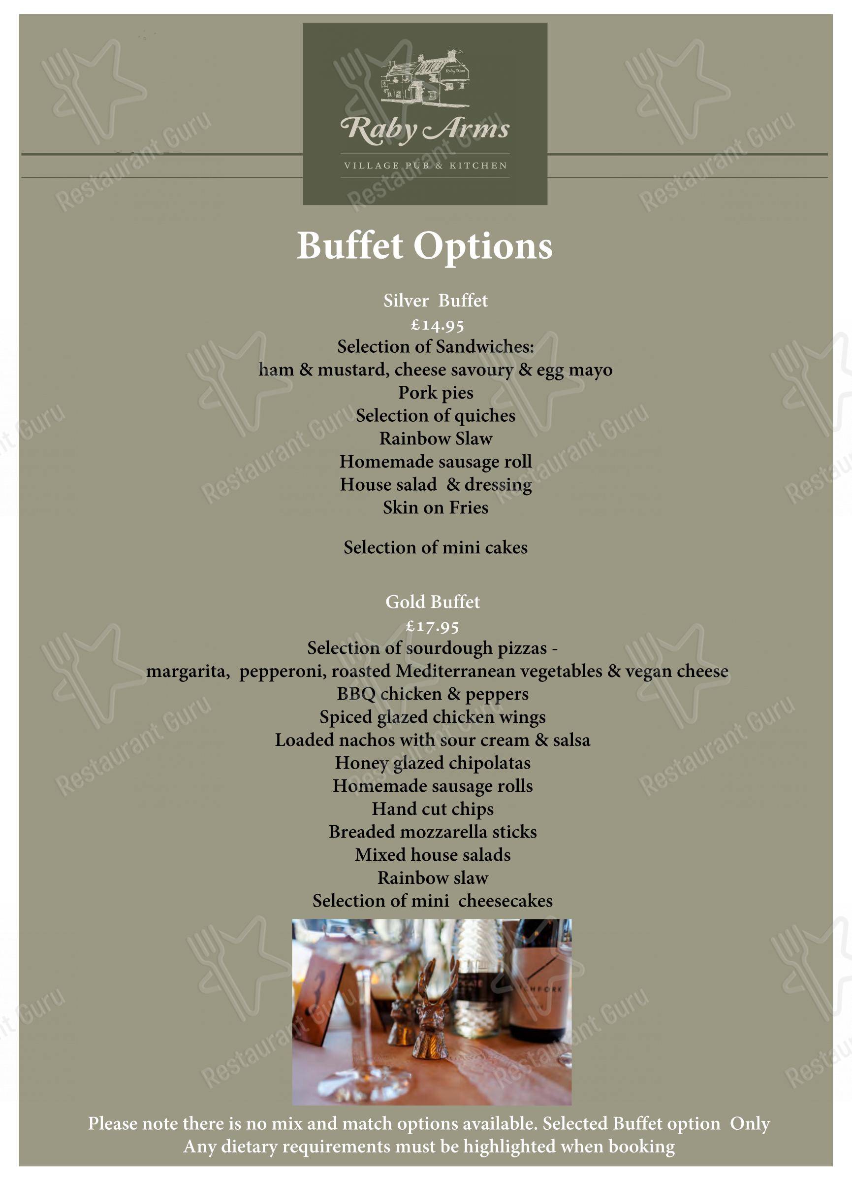 Menu at The Raby Arms - Village Pub and Kitchen, Hartlepool, Front St