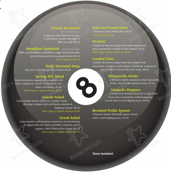 Menu at The Real Deal Sports Bar and Billiards Inc., Guelph