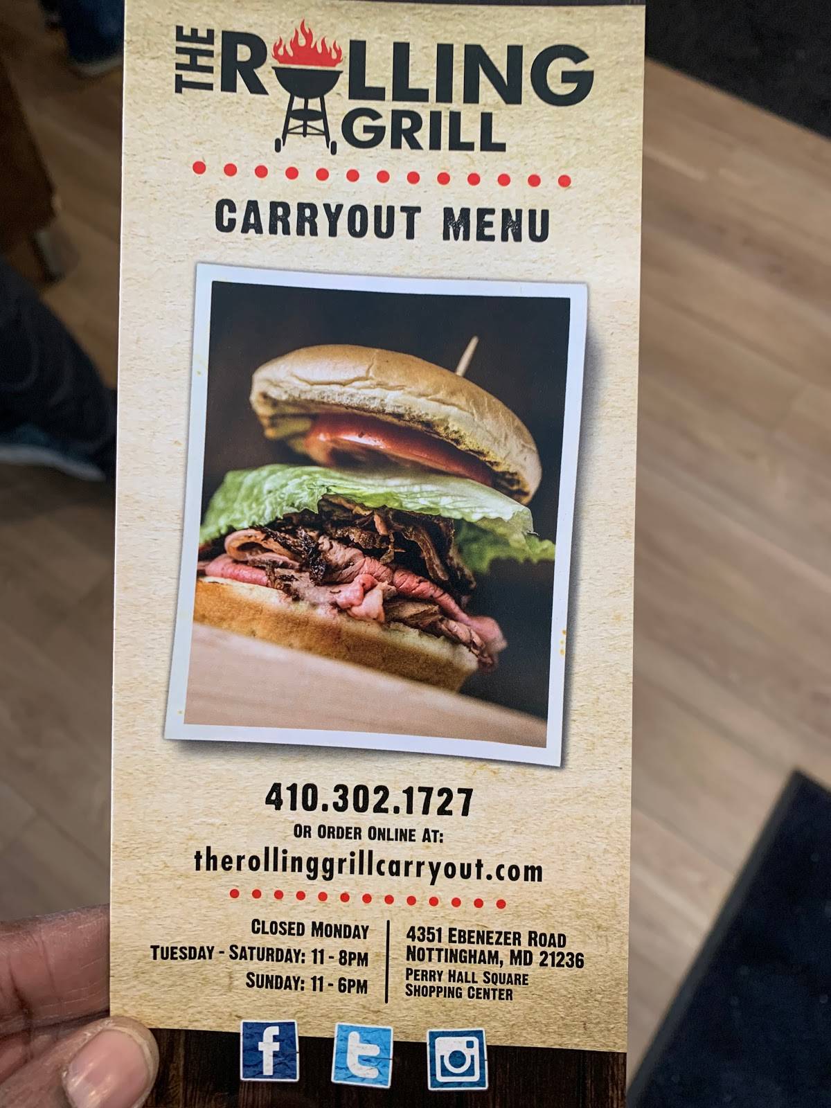 Menu at The Rolling Grill Pit Beef & Catering BBQ, Nottingham