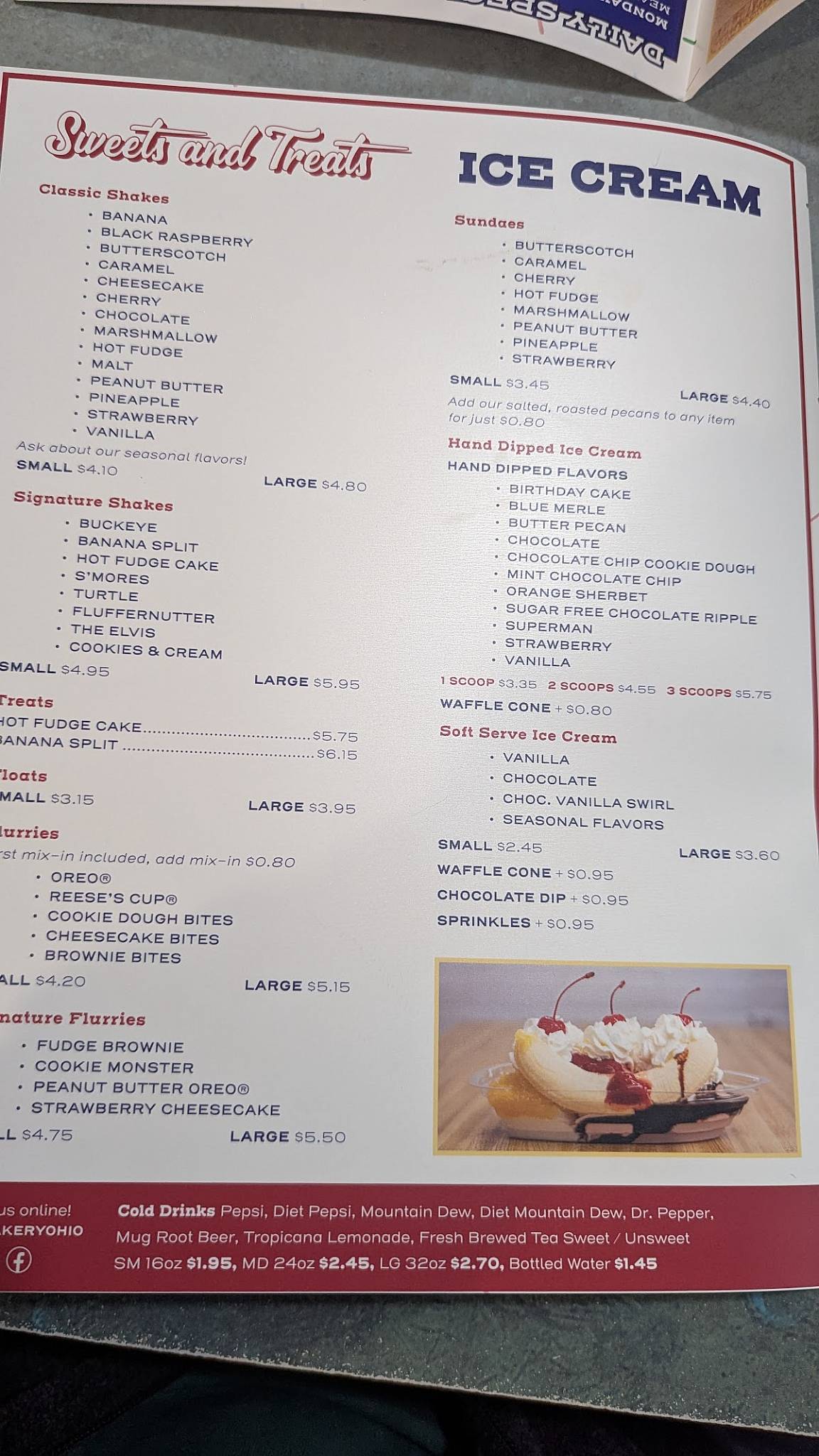 Menu at The Shakery: Eats & Treats South Point cafeteria, South Point