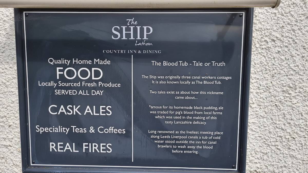 Menu at The Ship at Lathom pub & bar, Ormskirk