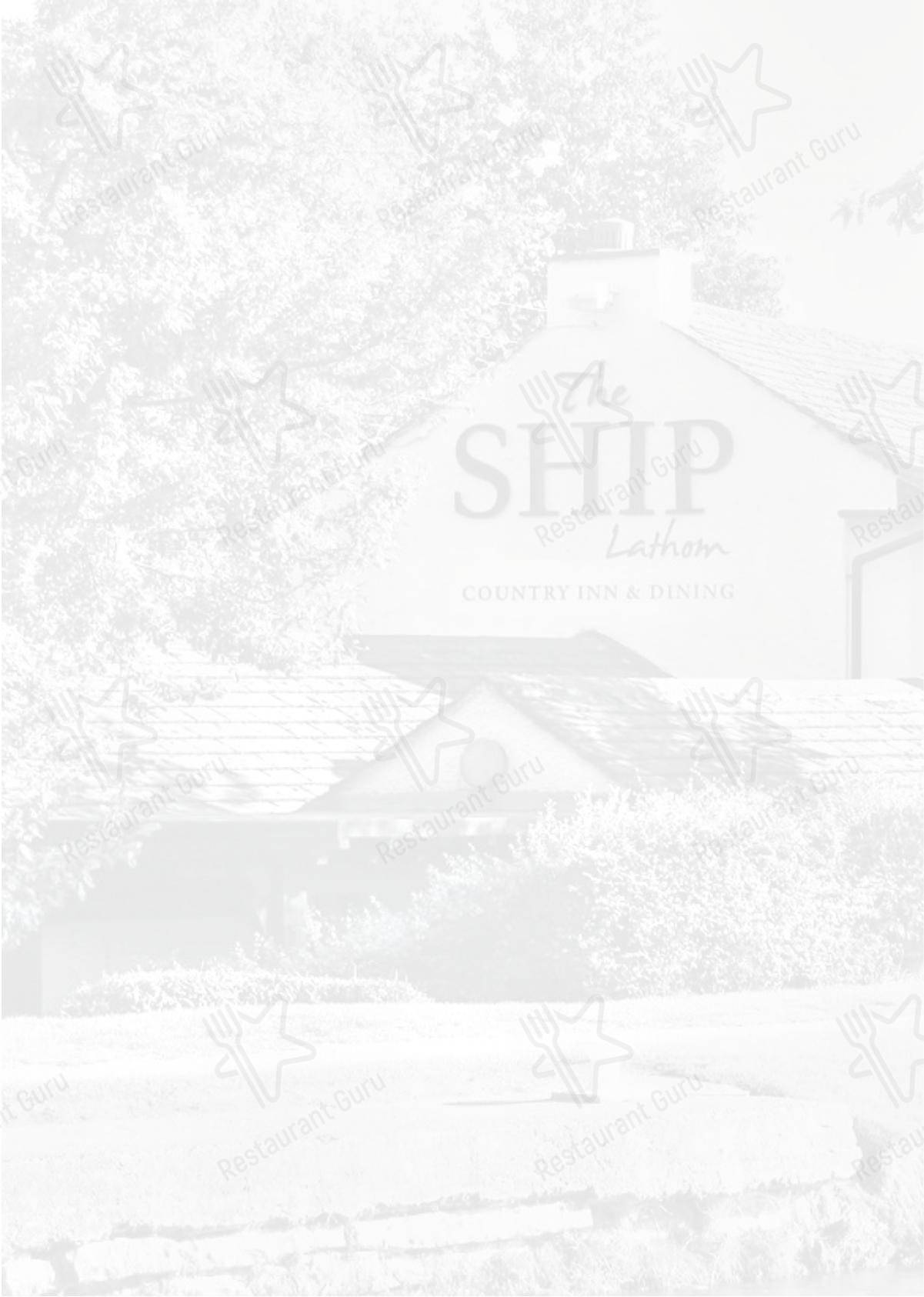 Menu at The Ship at Lathom pub & bar, Ormskirk