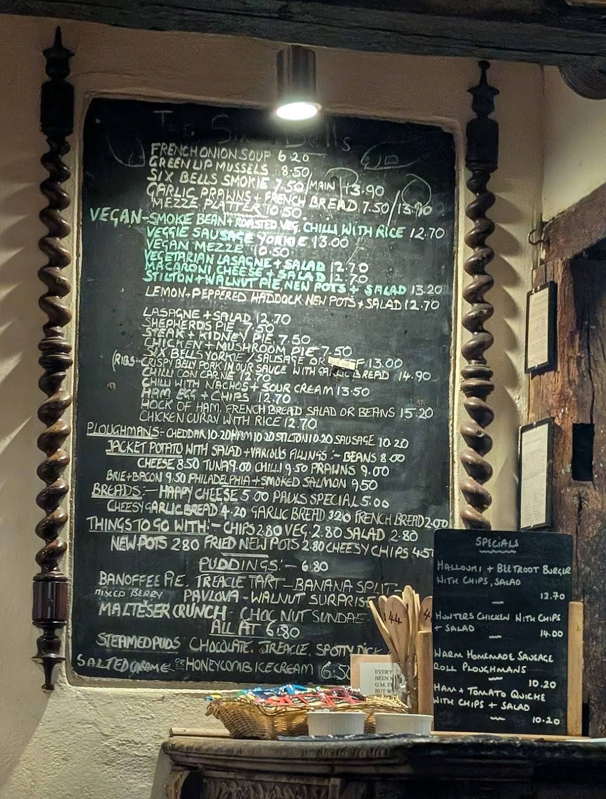 Menu at The Six Bells Chiddingly pub & bar, Chiddingly