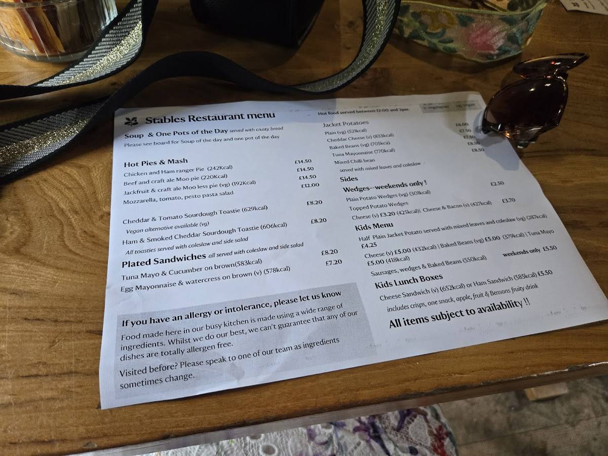Menu at The Stables Restaurant, Altrincham, Dunham Massey Hall