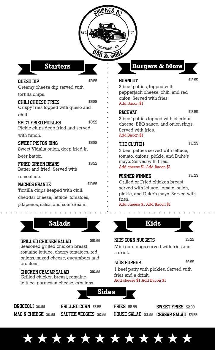 Menu at The Strand Bistro & Chophouse pub & bar, Jesup