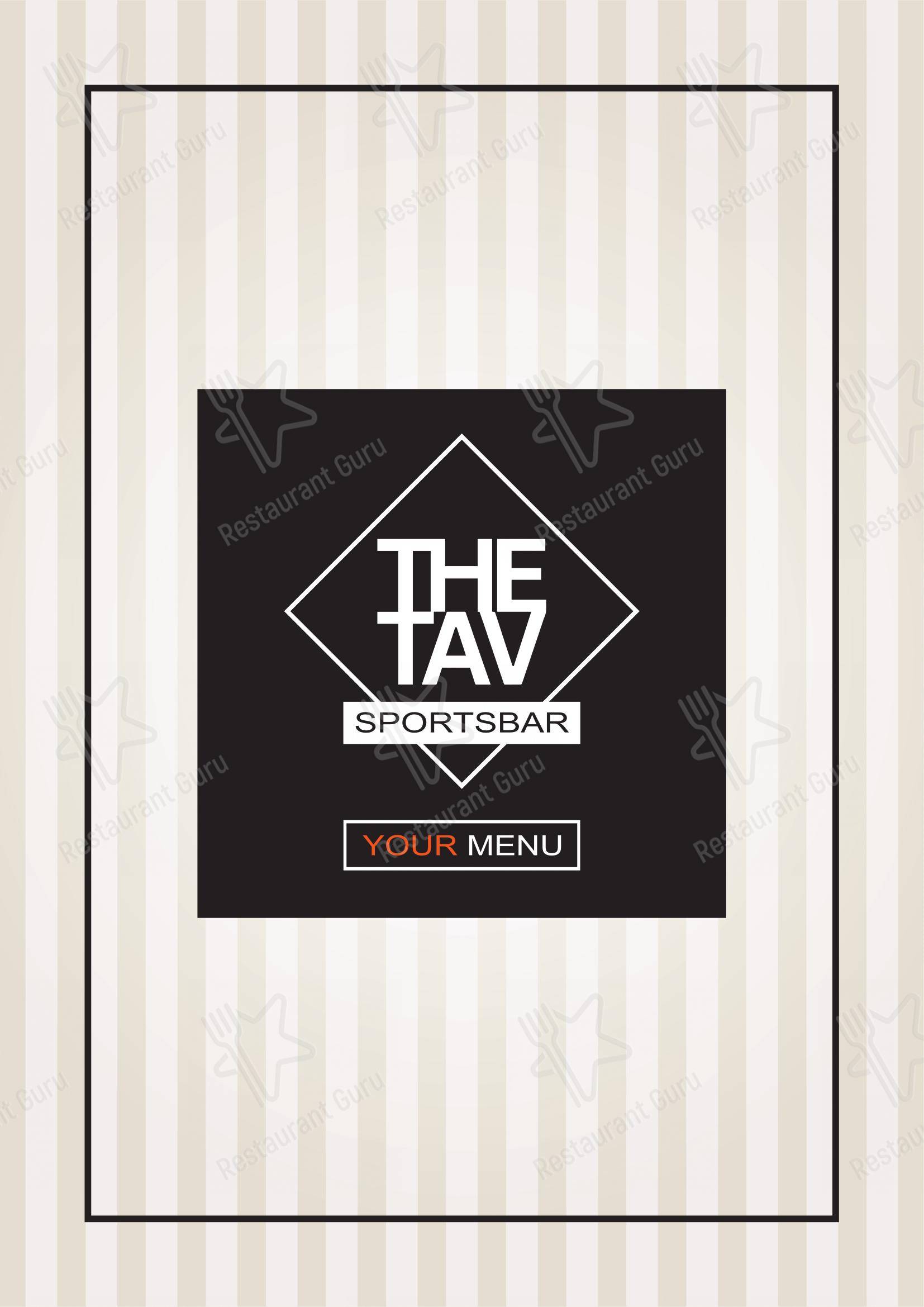 Menu at The Tav SportsBar Karratha, Pegs Creek