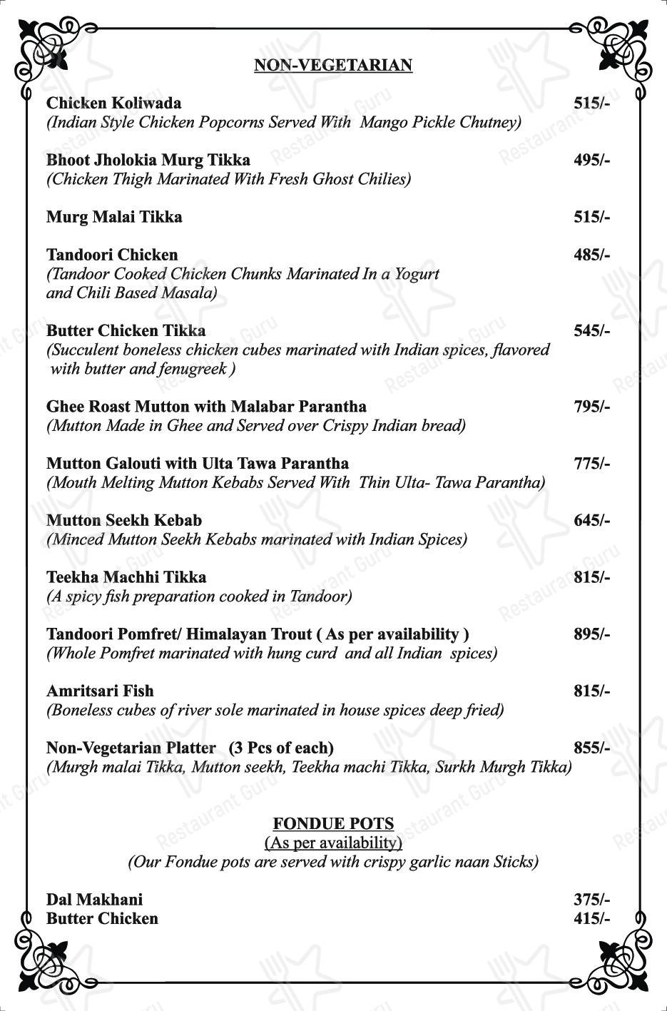 Menu at The Tavern Mussoorie, Mussoorie