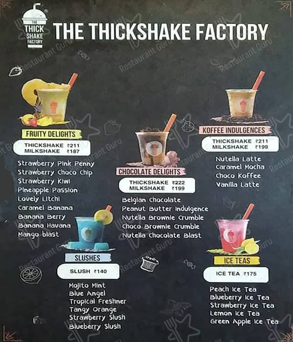 Menu at THE THICKSHAKE FACTORY, Chennai, 137