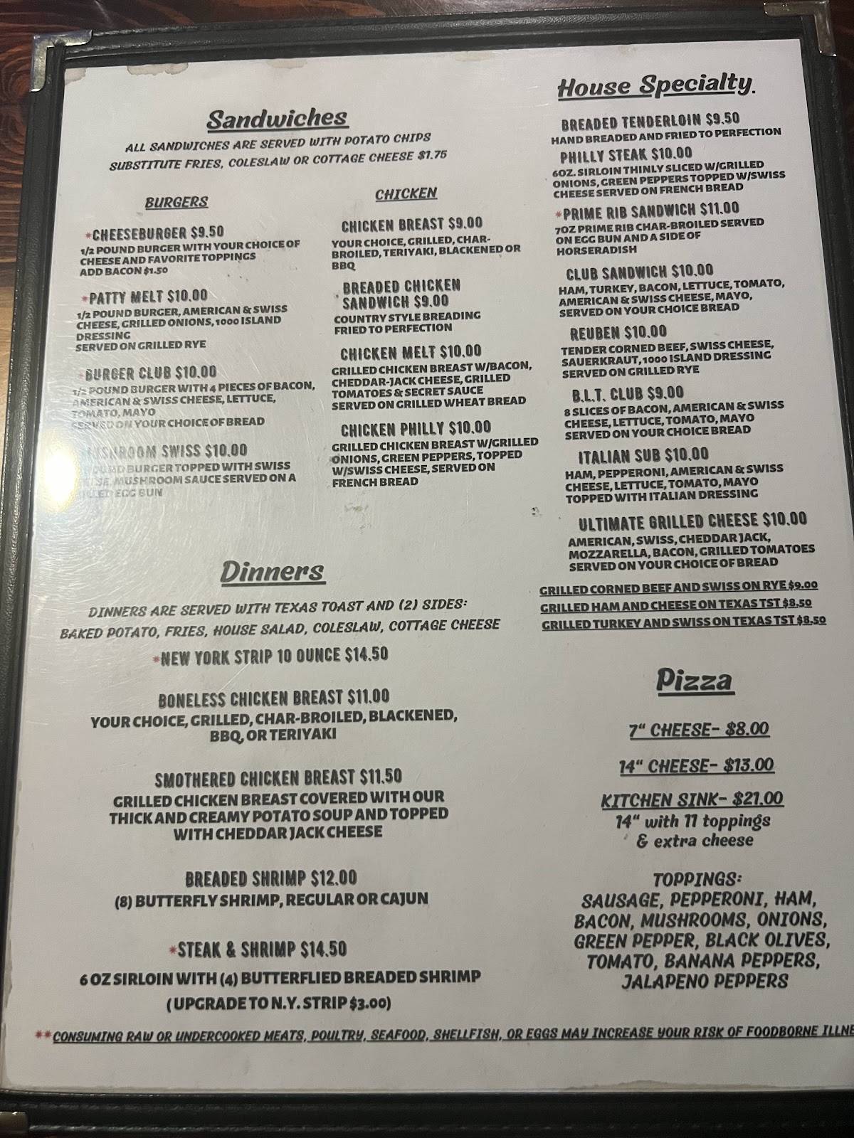 Menu at The Thompson House pub & bar, Indianapolis