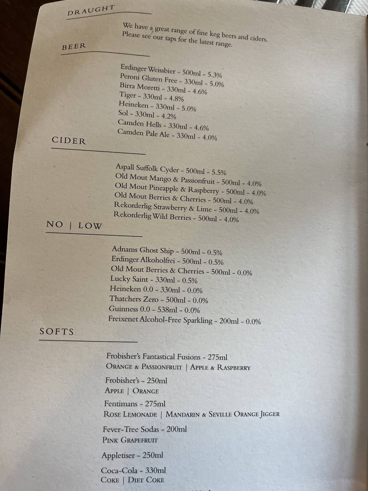 Menu at The Three Swallows restaurant, Cley Next the Sea, Newgate Green