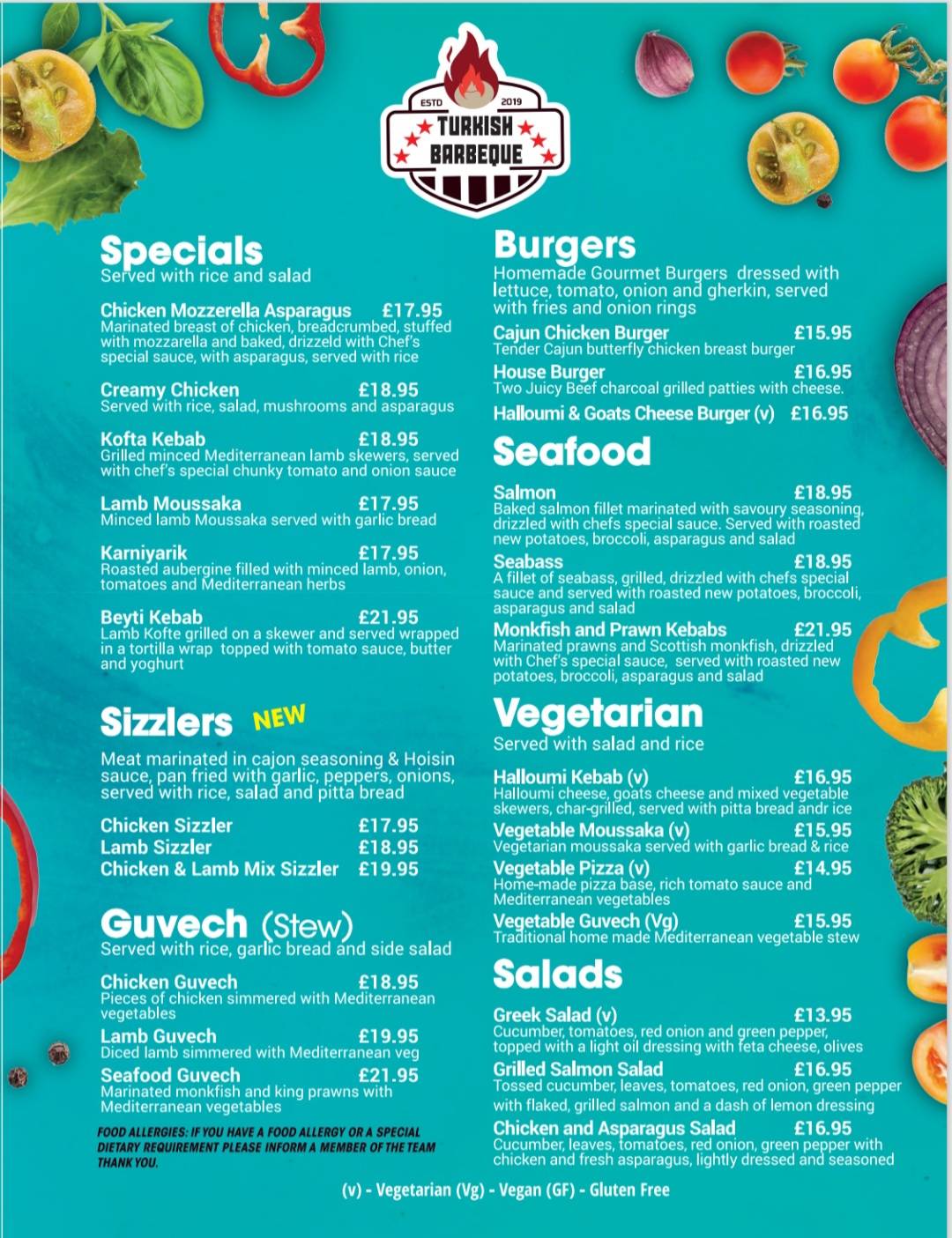 Menu at The Turkish BBQ Bar & Grill, Birkenhead
