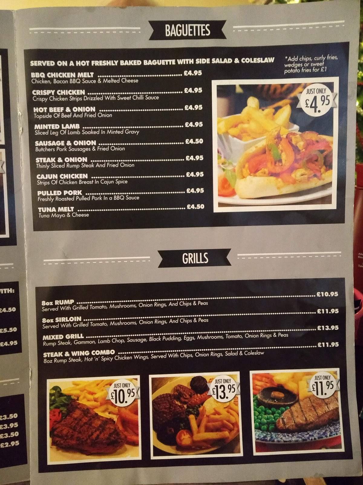 Menu at The Union Arms pub & bar, Tyldesley