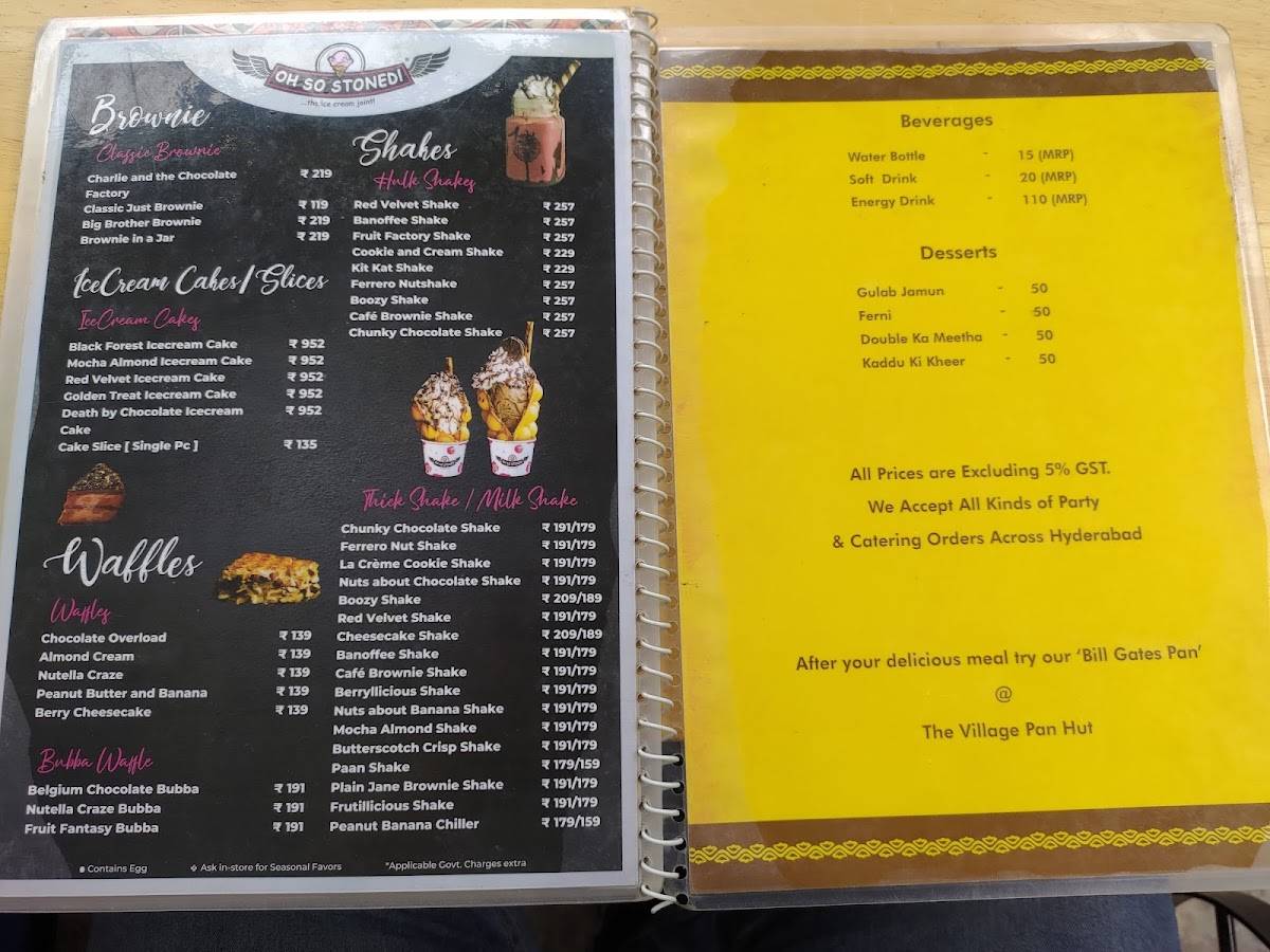 Menu at The Village Drive In Restaurant, Hyderabad