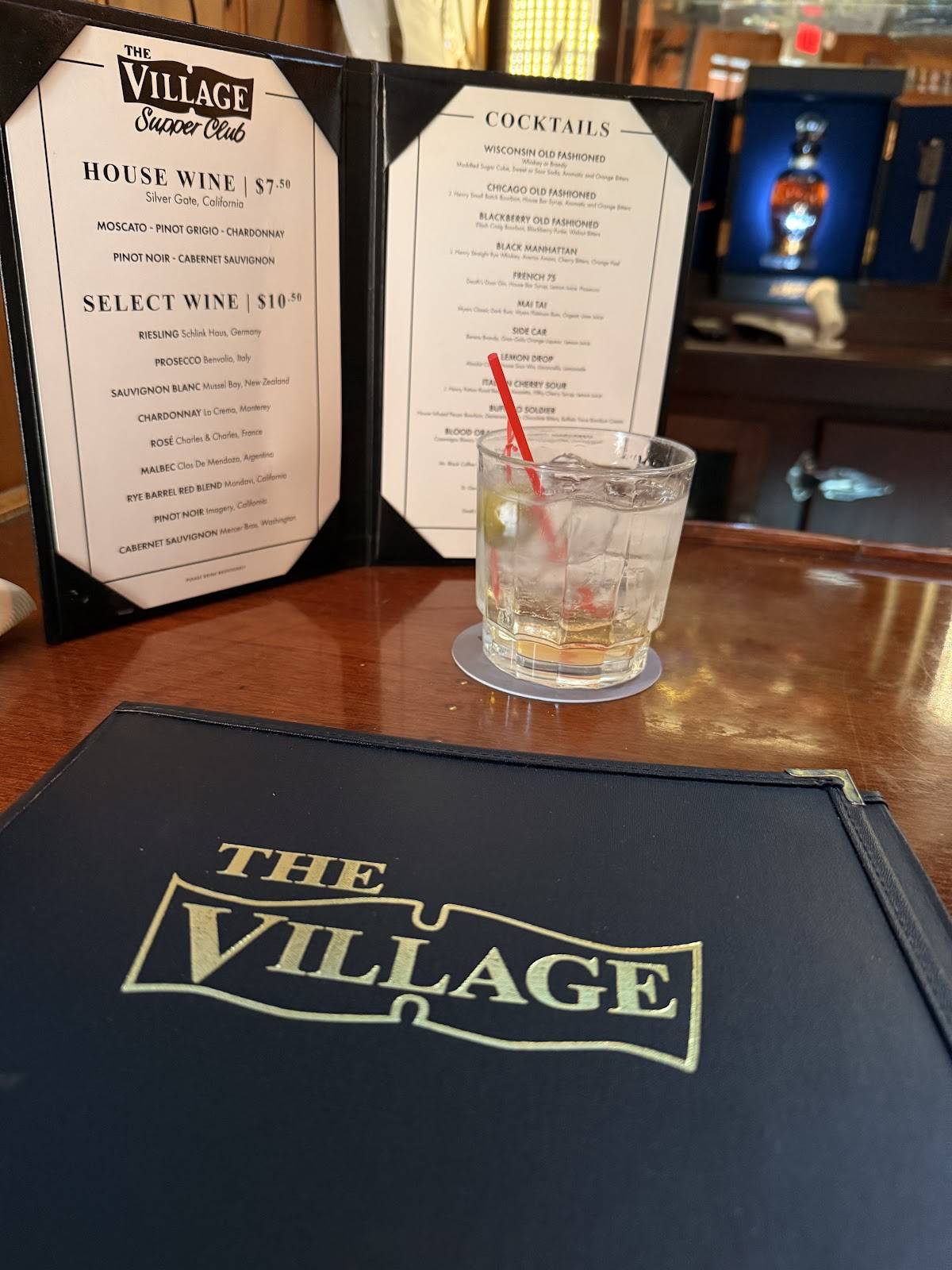 Menu at The Village Supper Club, Pleasant Prairie