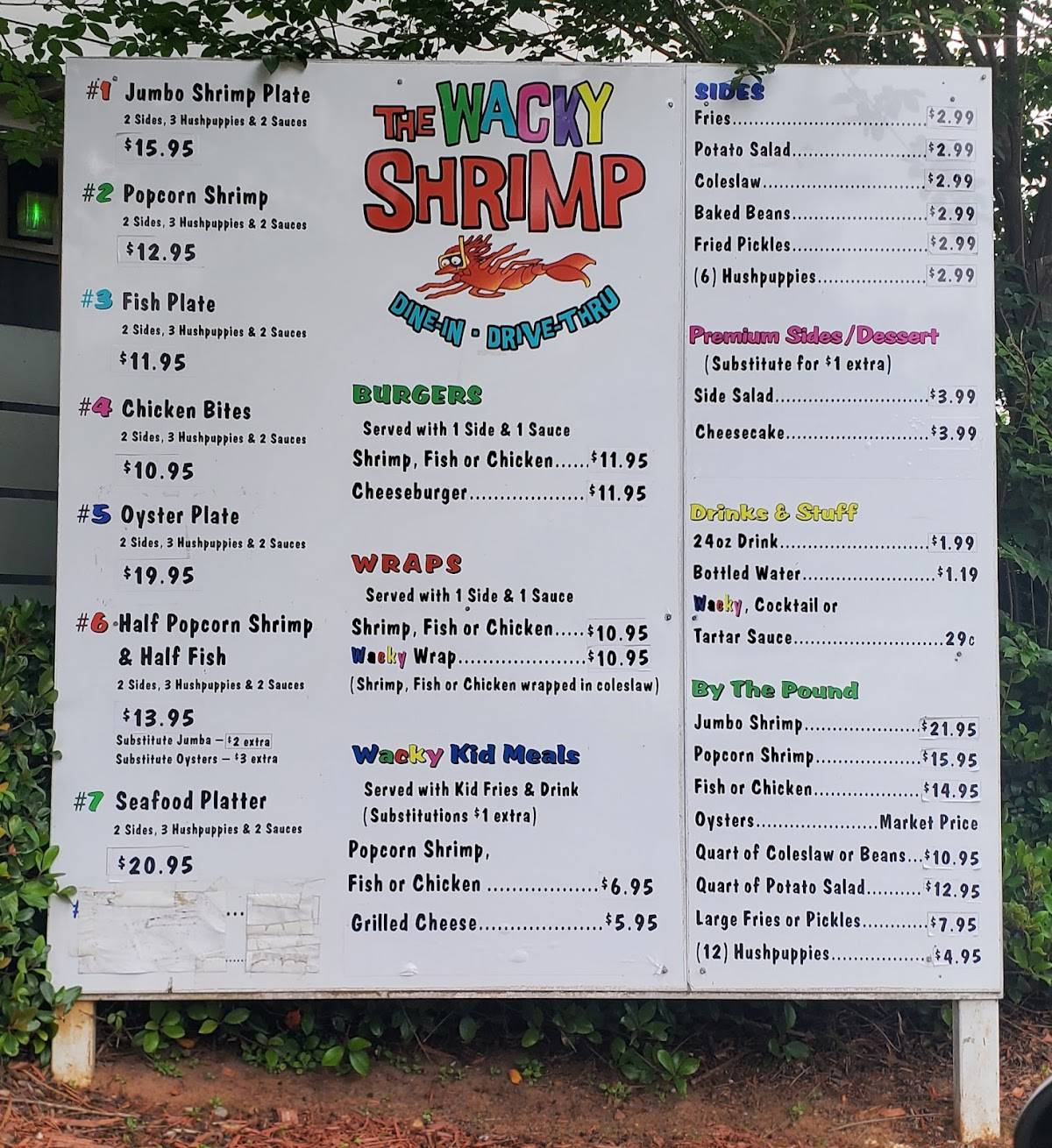 Menu at The Wacky Shrimp fast food, Daphne