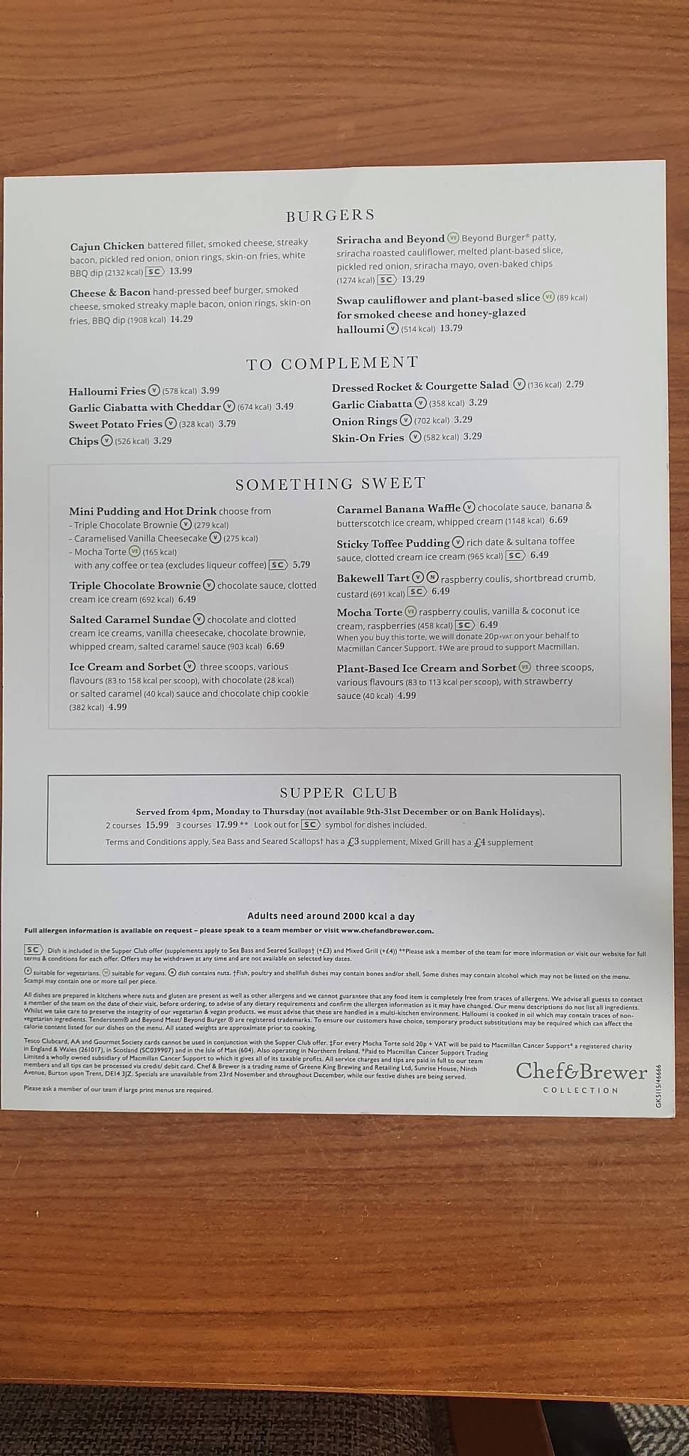 Menu at The Wheatsheaf pub & bar, Basingstoke, Winchester Road