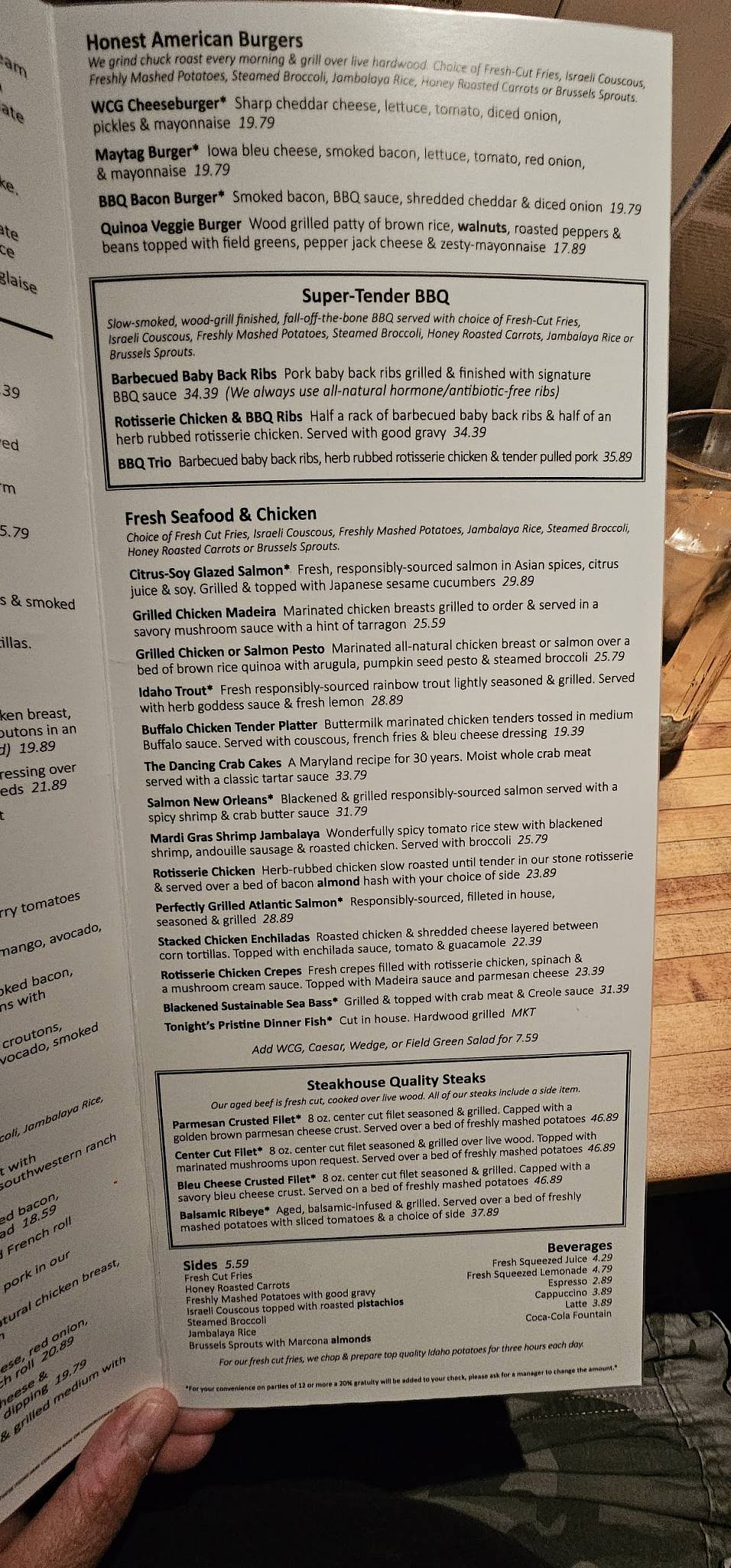 Menu at The White Chocolate Grill restaurant, Naperville