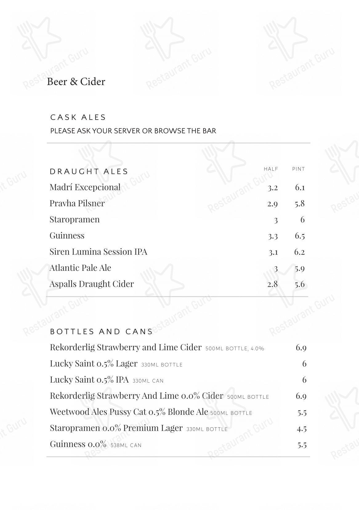 Menu at The White Horse in Churton pub & bar, Holt, Chester Rd
