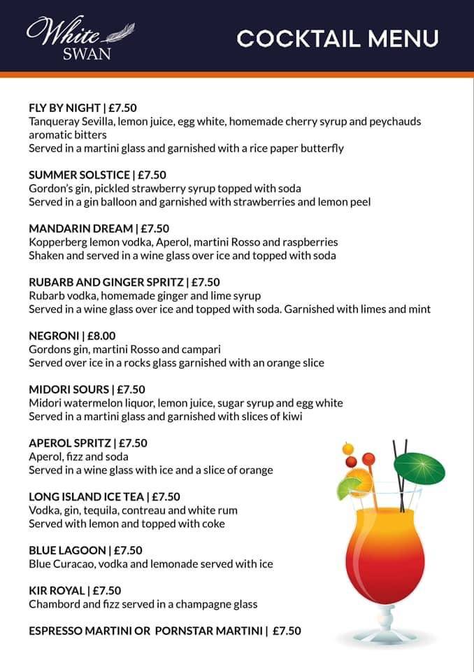 Menu at The White Swan, Yeadon pub & bar, Leeds, High St