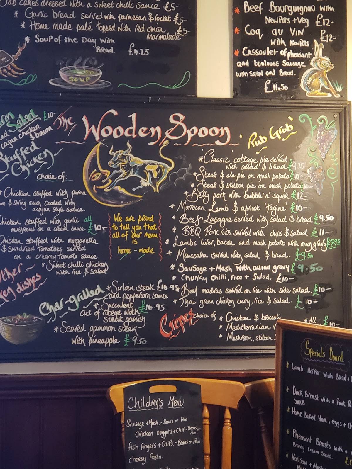 Menu at The Wooden Spoon pub & bar, Downton