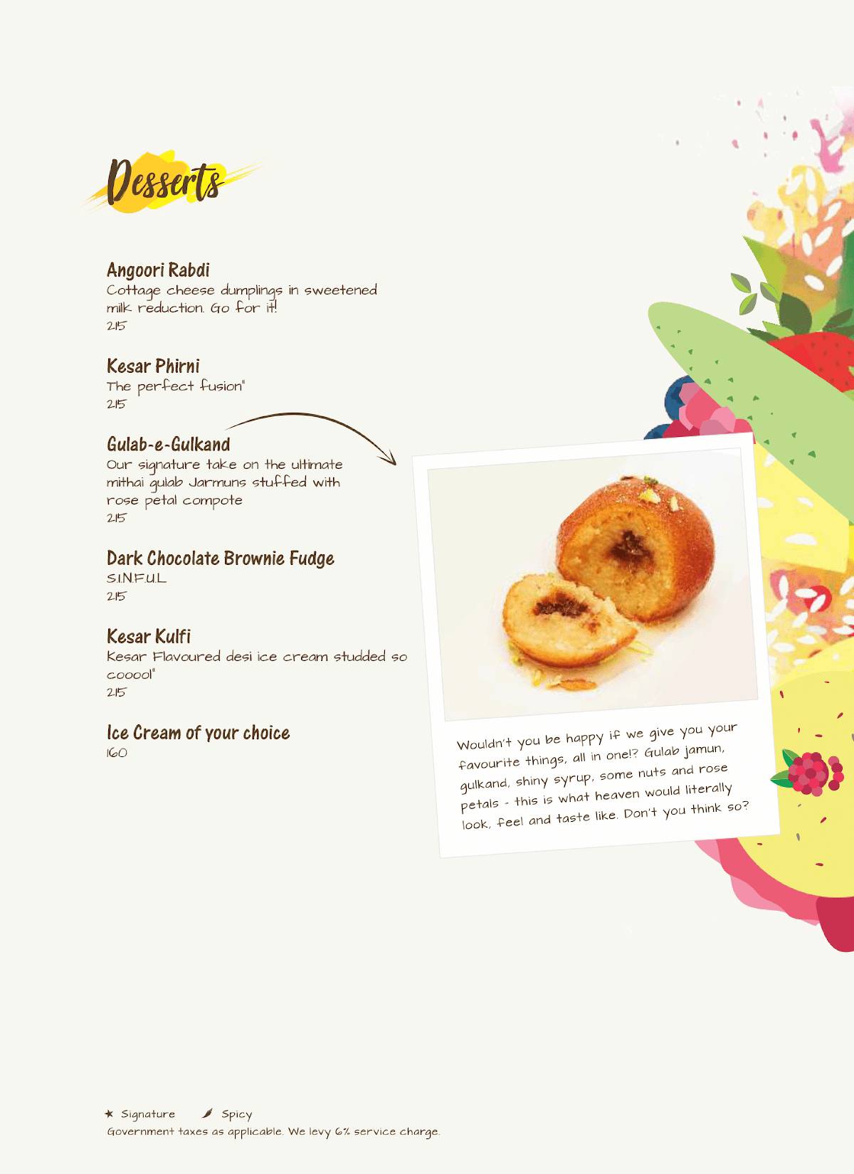 Menu at The Yellow Chilli, Mumbai, 2nd floor