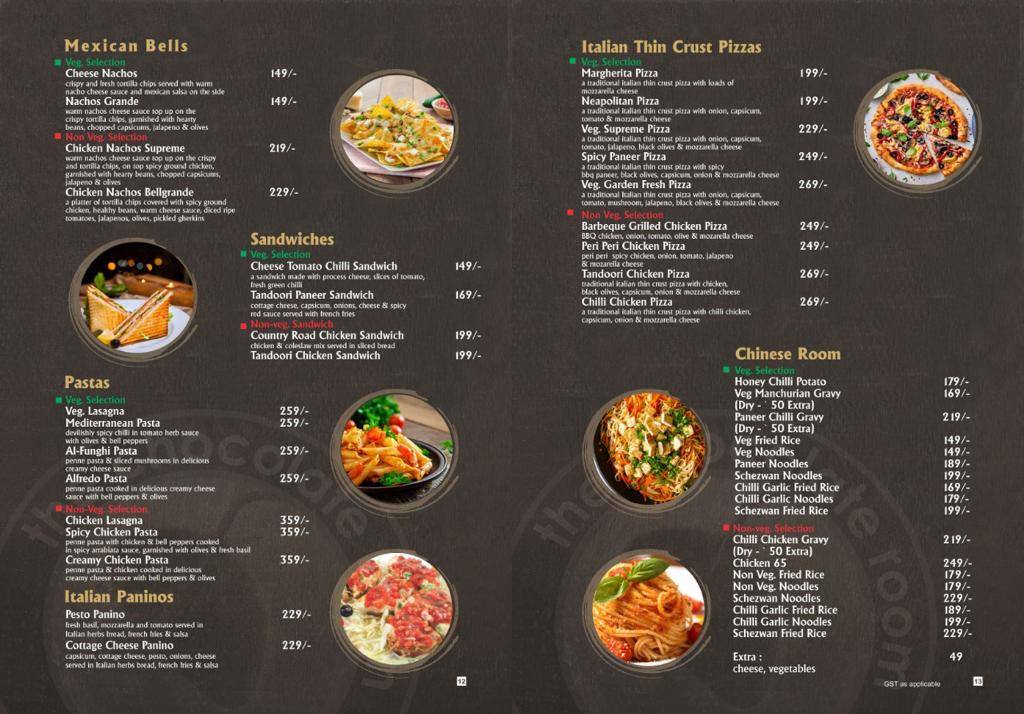 Menu at The chocolate room, Patna