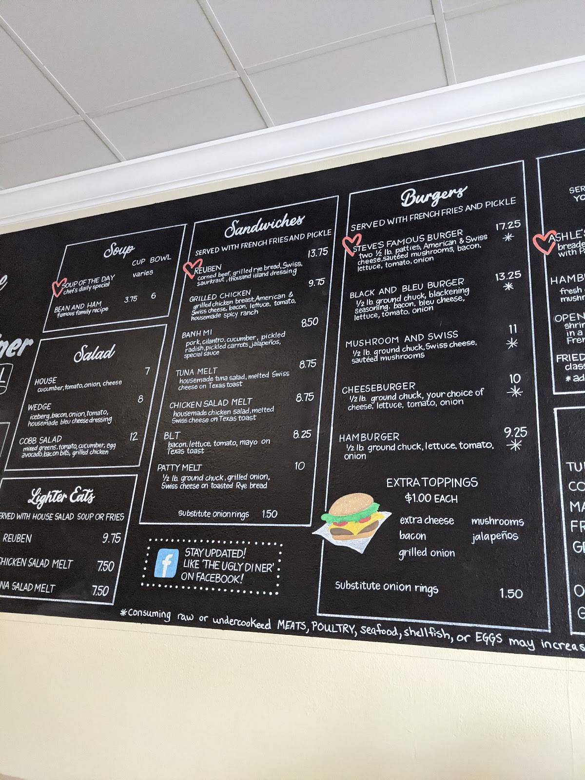 Menu at The ugly Diner restaurant, Gulf Shores